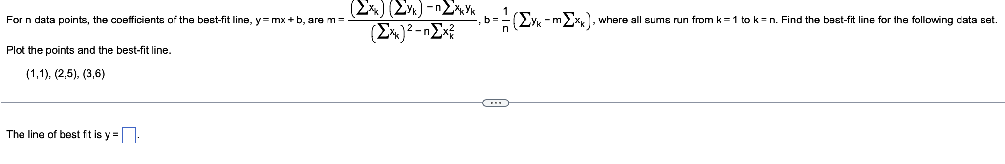 Solved For n ﻿data points, the coefficients of ﻿the best-fit | Chegg.com