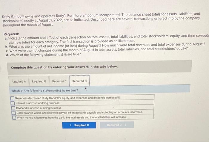 Solved Indicate the amount and effect of each transaction on | Chegg.com