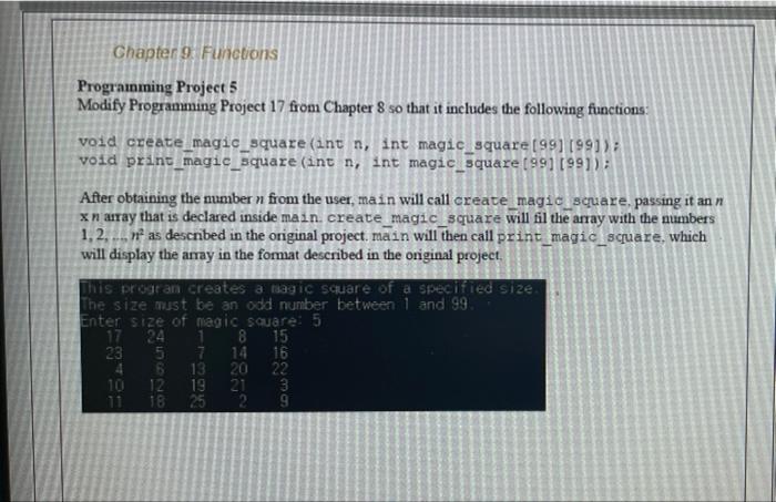 Solved Chapter 8: Arrays Programming Project 17 Write a | Chegg.com