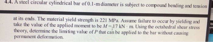 Solved 4.4. A steel circular cylindrical bar of 0.1-m | Chegg.com