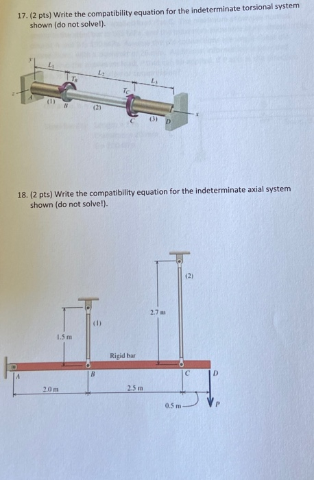 Solved 17.(2 pts) Write the compatibility equation for the | Chegg.com