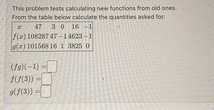 Solved This Problem Tests Calculating New Functions From Old 5586