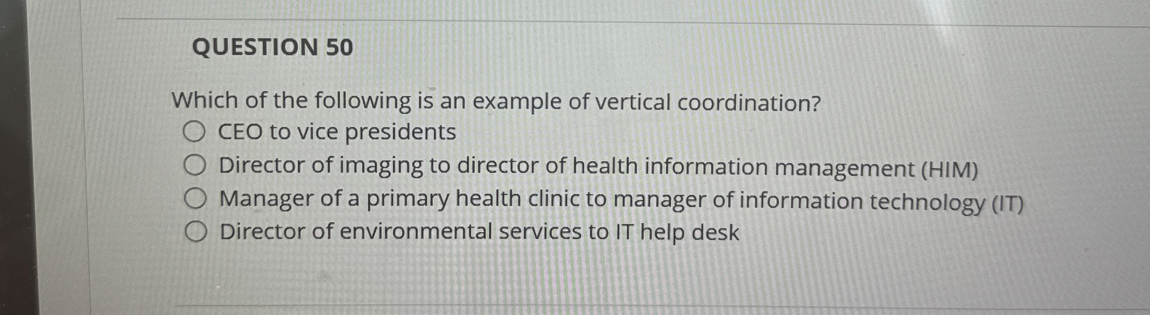 Solved QUESTION 50Which of the following is an example of | Chegg.com