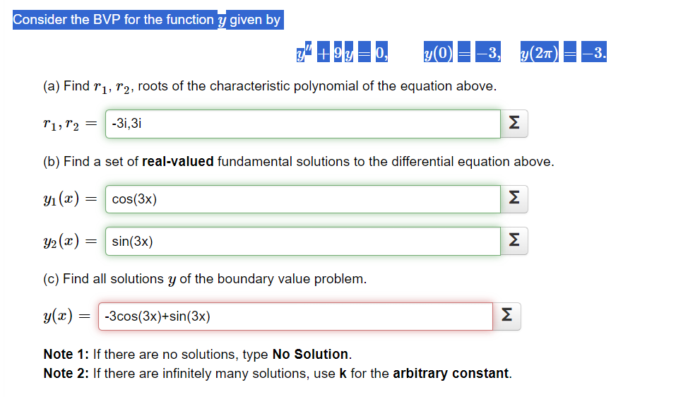 Solved Consider the BVP for the function y ﻿given | Chegg.com