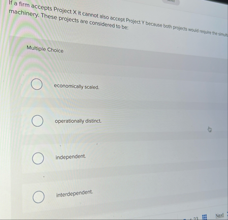 Solved If a firm accepts Project x ﻿it cannot also accept | Chegg.com