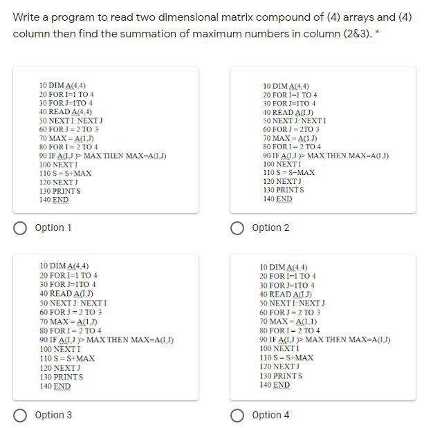 Solved Write a program to read two dimensional matrix | Chegg.com