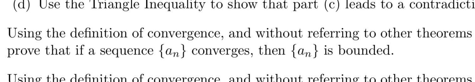 Solved (d) ﻿Use the Triangle Inequality to show that part | Chegg.com
