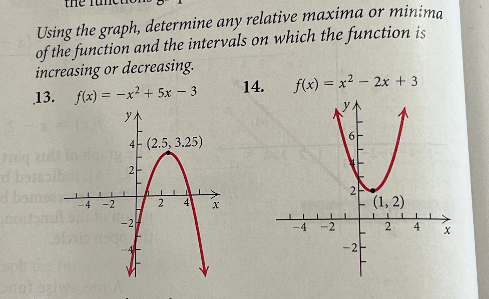 Solved Using the graph, determine any relative maxima or | Chegg.com