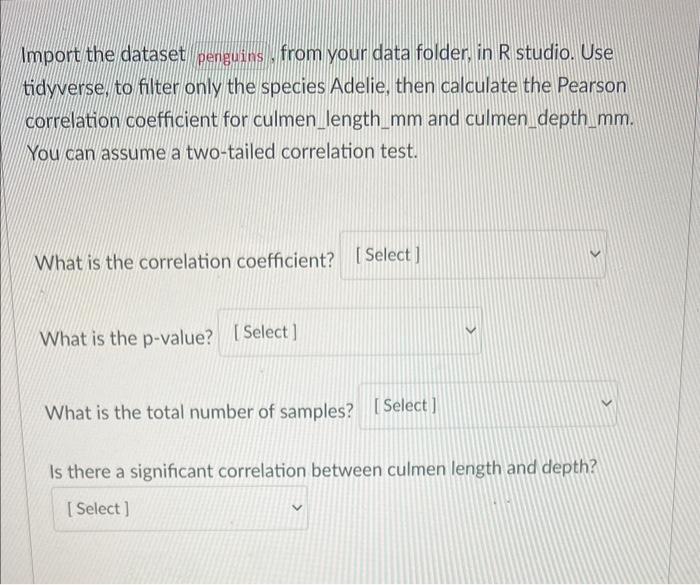 Import the dataset from your data folder, in R | Chegg.com