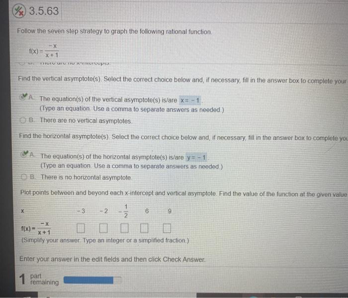 Solved % 3.5.63 Follow the seven step strategy to graph the | Chegg.com