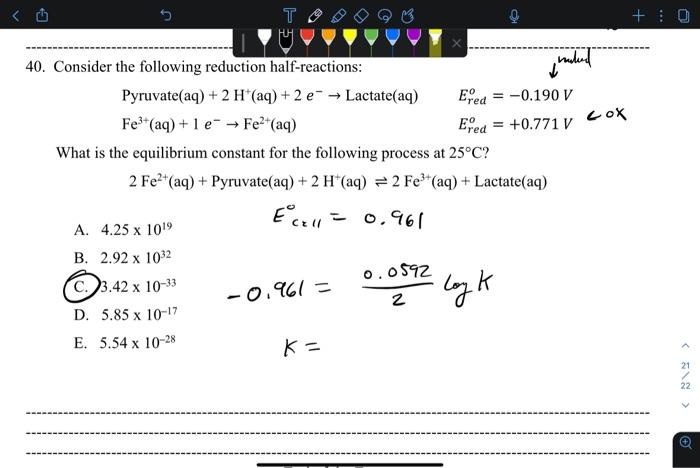 Solved can anyone tell me why the first half rxn is the one | Chegg.com