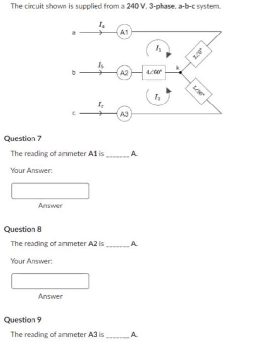 Solved Question 7 The reading of ammeter A1 is A. Your | Chegg.com