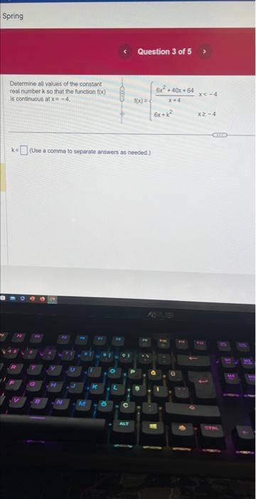 Solved Determine all values of the constant real number k so | Chegg.com