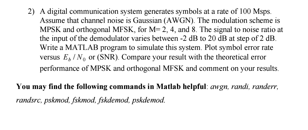 Solved problem running matlab code I got for the included | Chegg.com