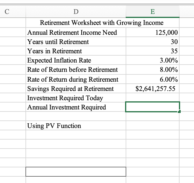 Solved I need the excel formulas, the Investment Required | Chegg.com