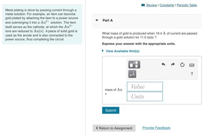 Solved M Review Constants ! Periodic Table Part A Metal | Chegg.com