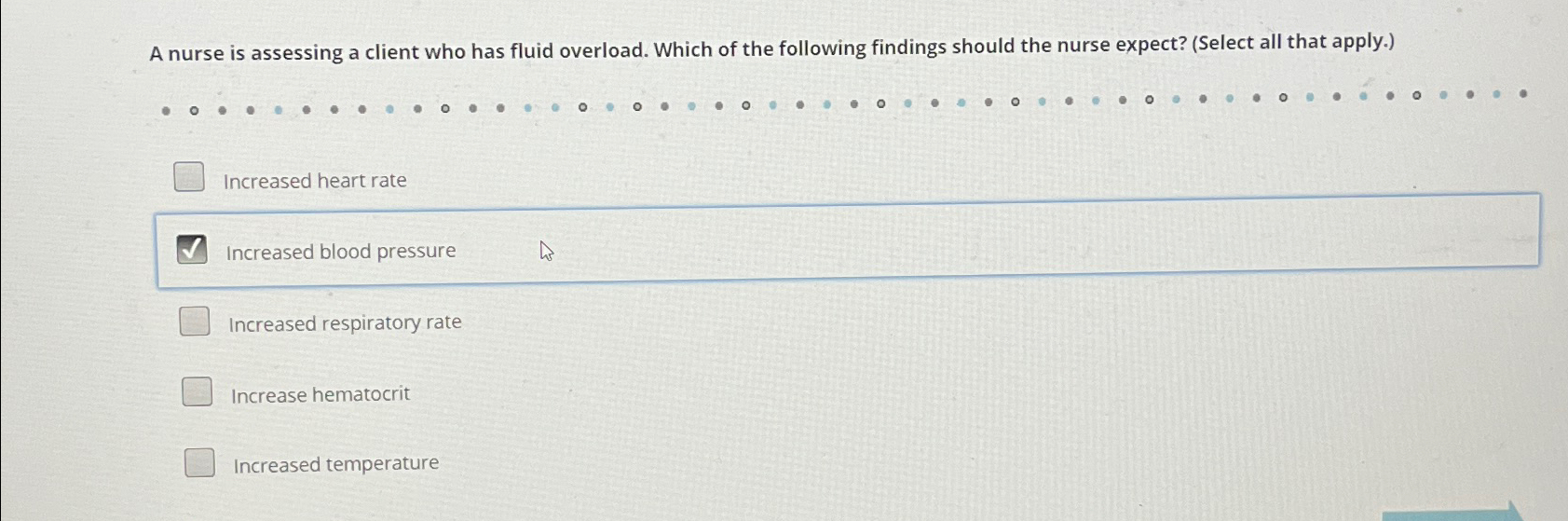 Solved A nurse is assessing a client who has fluid overload. | Chegg.com