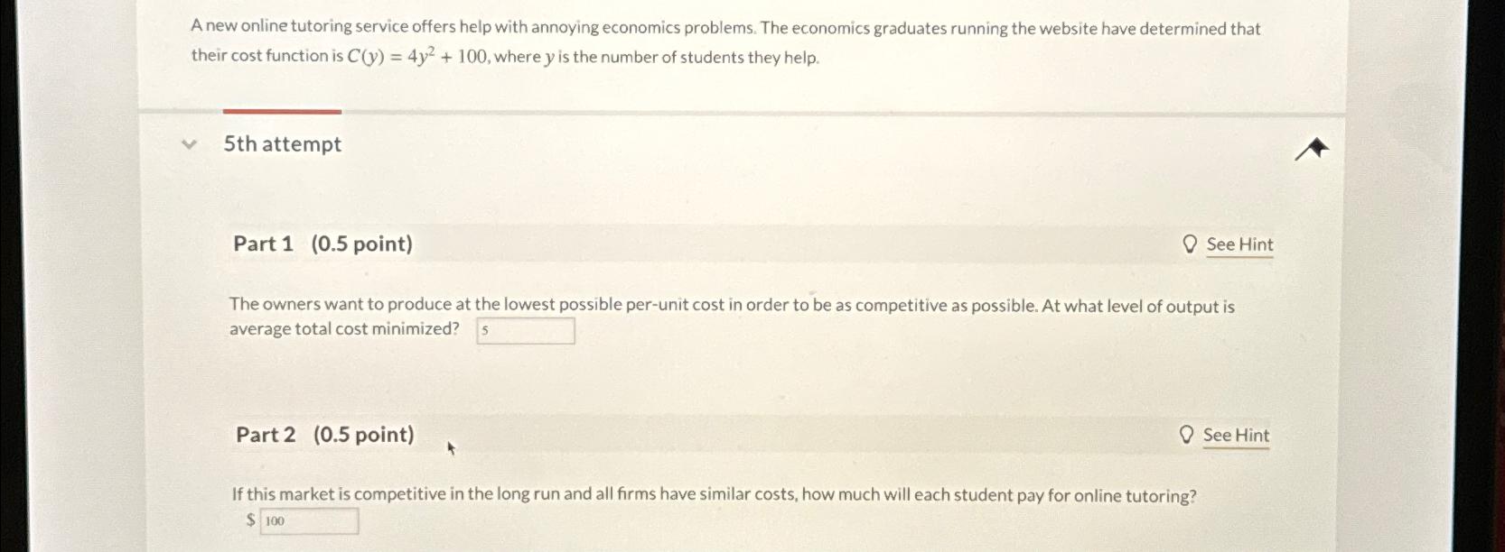 Solved A new online tutoring service offers help with | Chegg.com