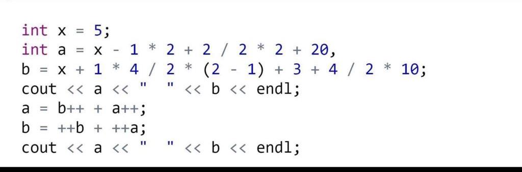 Solved int x=5;int | Chegg.com
