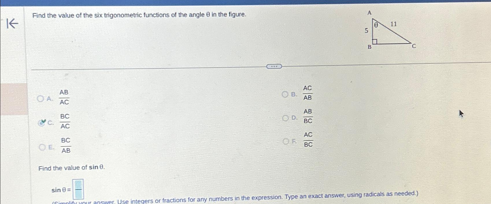 Solved Find the value of the six trigonometric | Chegg.com