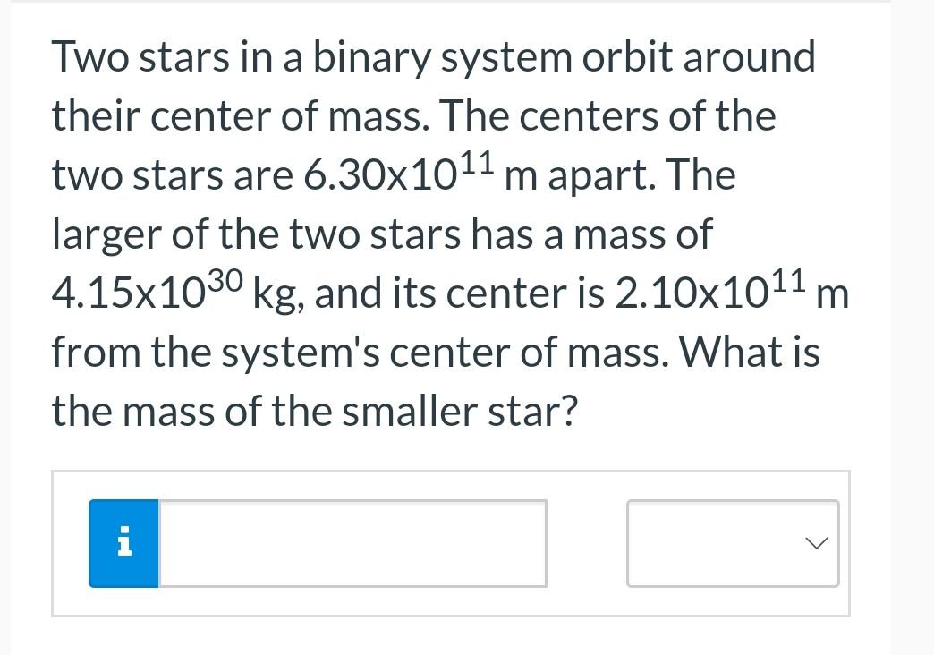 Solved Two stars in a binary system orbit around their | Chegg.com