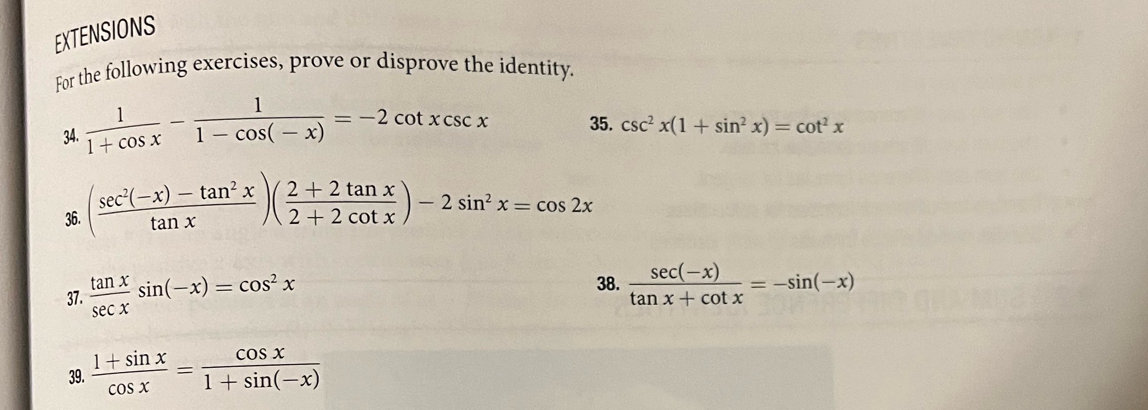 Solved EXTENSIONSFor the following exercises, prove or | Chegg.com