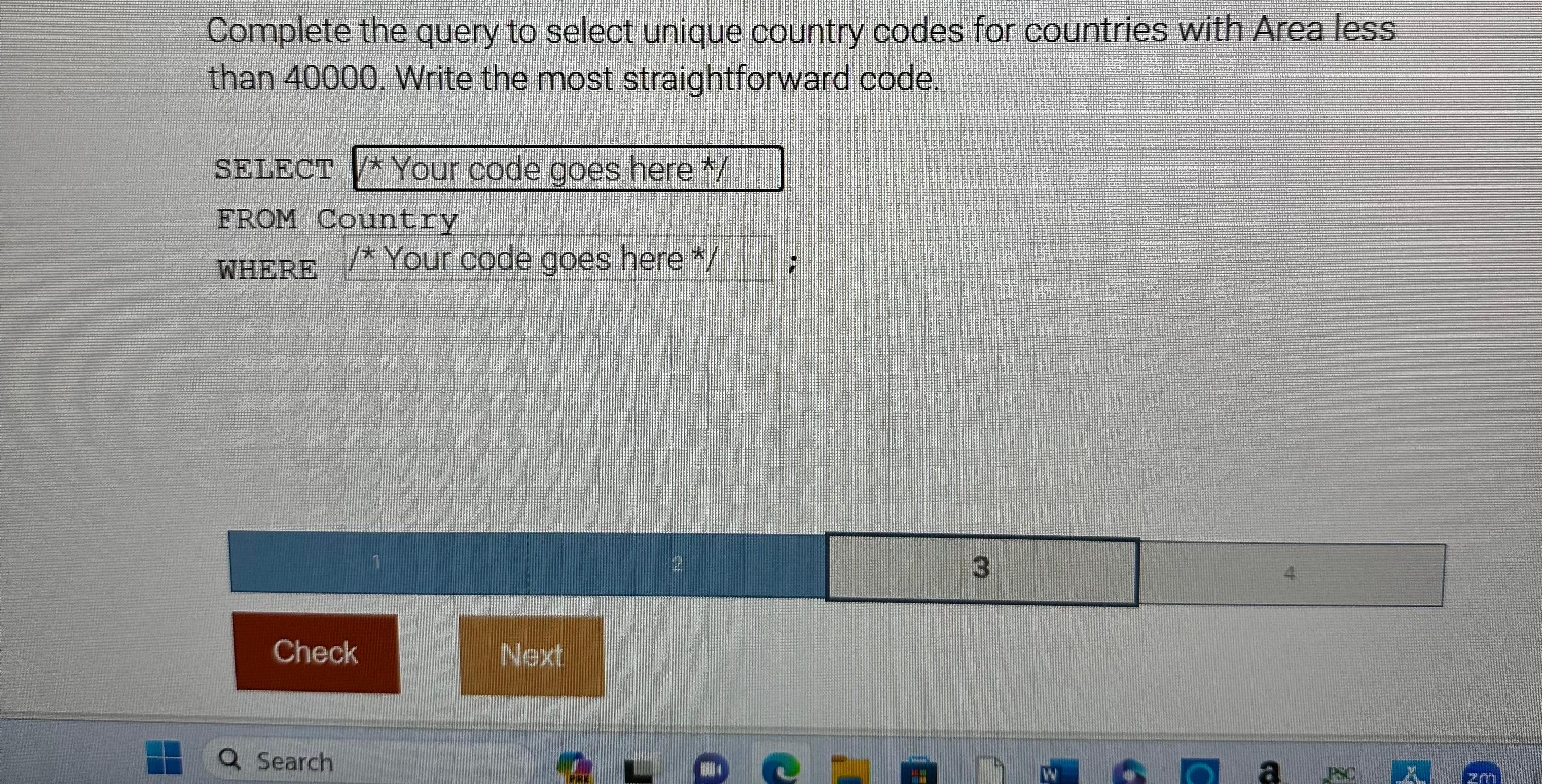 Solved Complete the query to select unique country codes for | Chegg.com