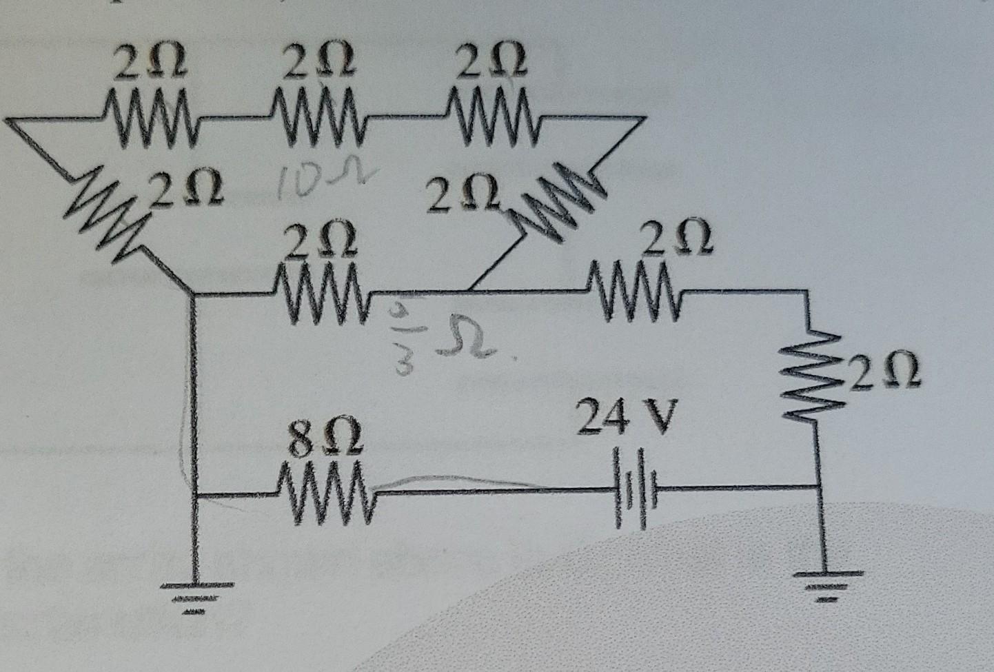 Solved What is the current through the 8-ohm resistor in the | Chegg.com