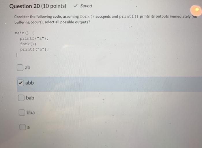 Solved Question 20 (10 points) Saved Consider the following | Chegg.com Solved Question 20 (10 points) Saved Consider the following | Chegg.com
