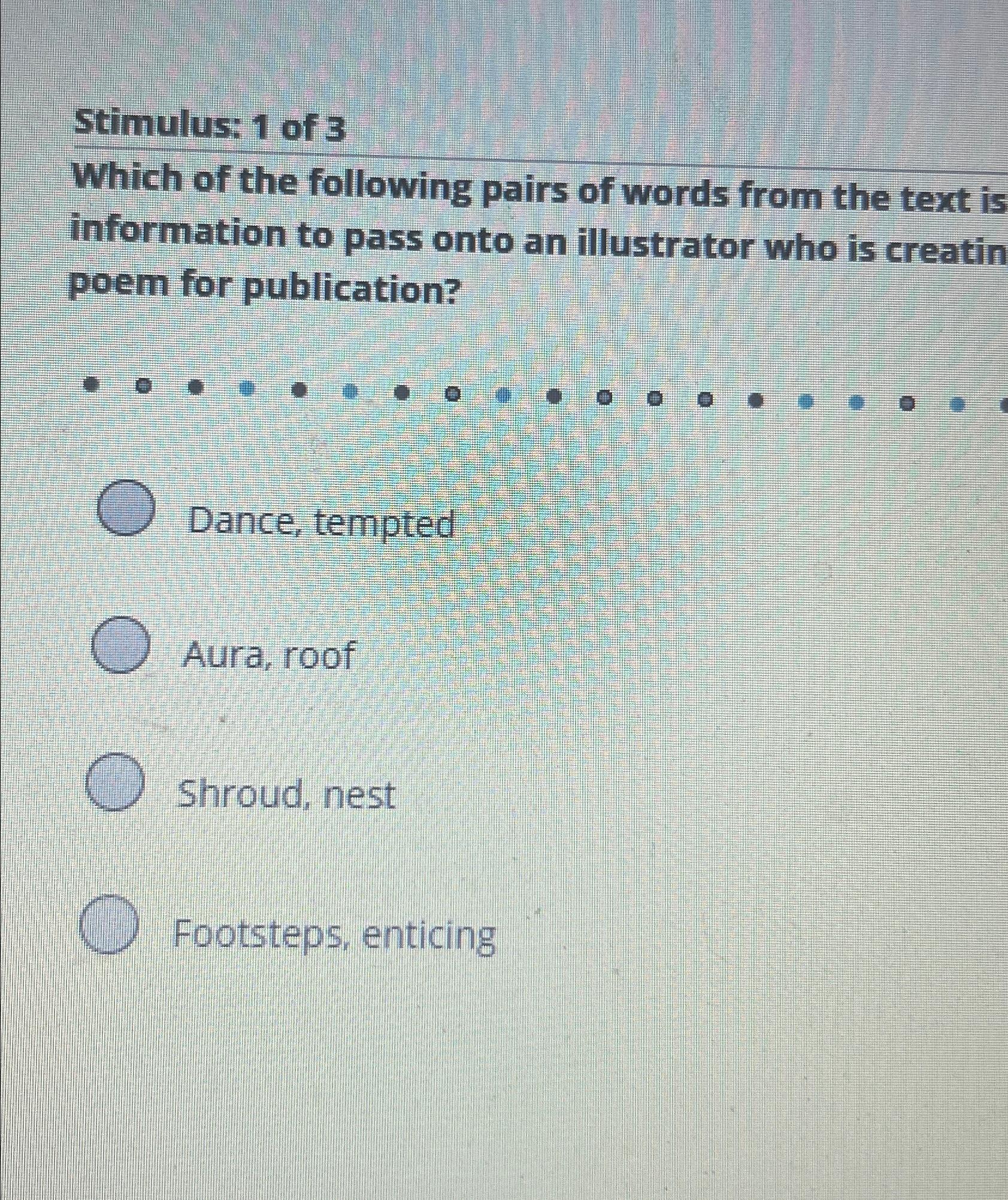 Solved Stimulus: 1 ﻿of 3Which of the following pairs of | Chegg.com