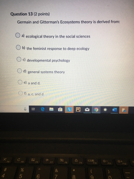 Solved Question 13 (2 points) Germain and Gitterman's | Chegg.com