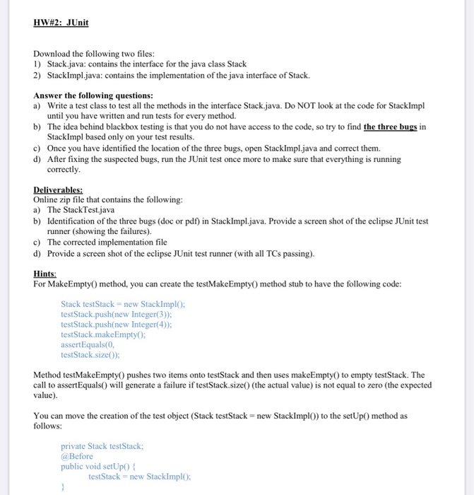 public interface Stack *post: Returns true if stack | Chegg.com