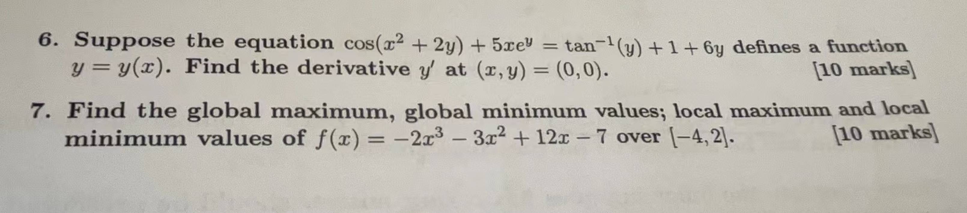 Solved Find the global maximum, global minimum values; local | Chegg.com