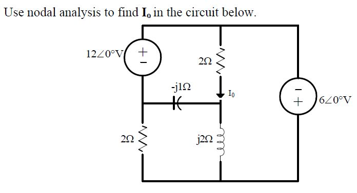 Solved Use nodal analysis to find I0 in the circuit below. | Chegg.com