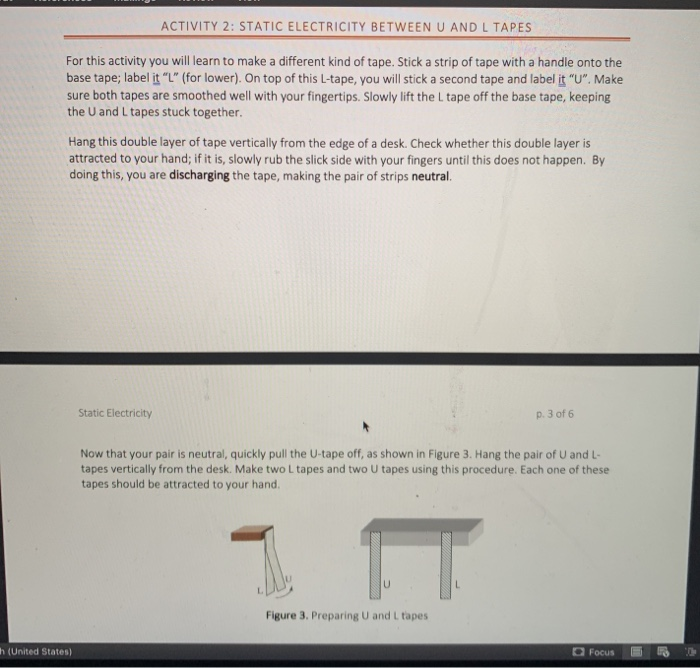 Solved ACTIVITY 1: EXPLORING STATIC ELECTRICITY BETWEEN U | Chegg.com