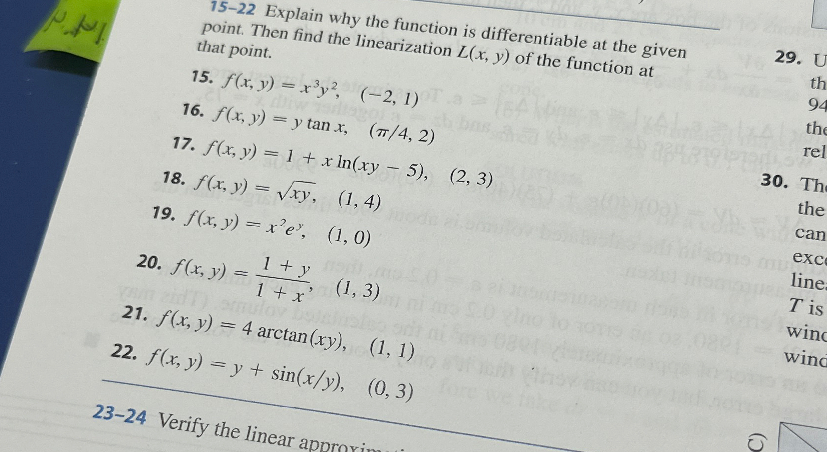 Solved 15-22 ﻿Explain why the function is differentiable at | Chegg.com