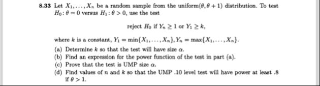 Solved 8.33 ﻿Let x1,dots,xn ﻿be a random sample from the | Chegg.com