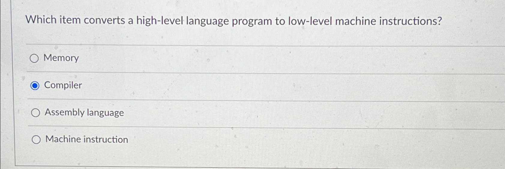 Solved Which item converts a high-level language program to | Chegg.com