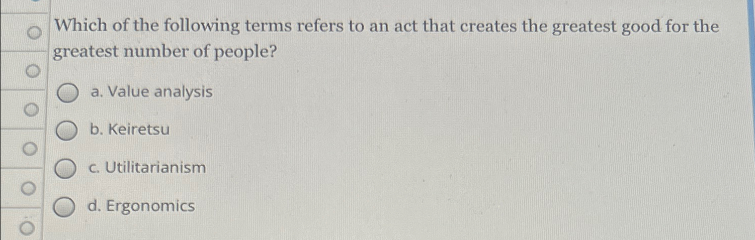 Solved Which of the following terms refers to an act that | Chegg.com