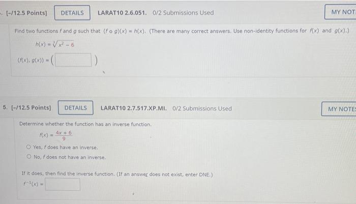 Solved Find two functions f and g such that (f∘g)(x)=h(x). | Chegg.com