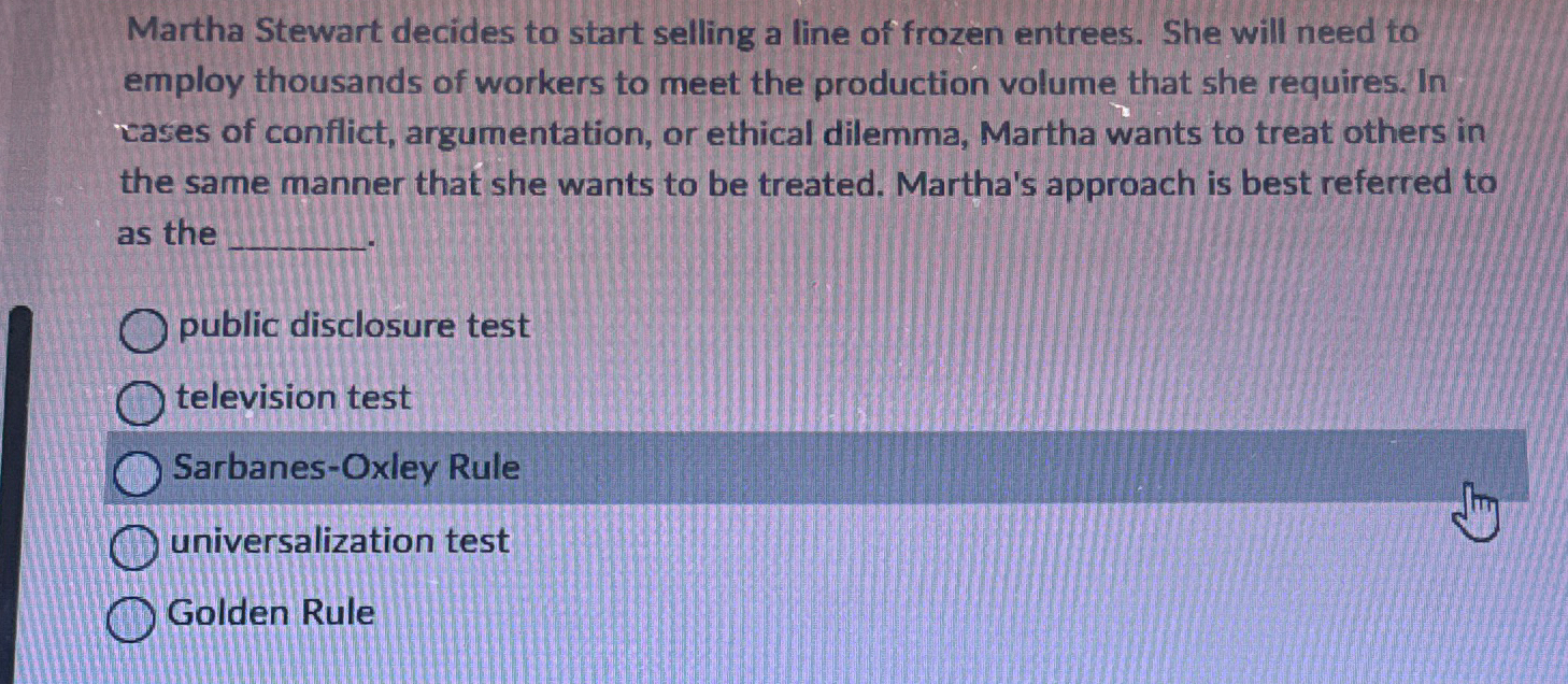 Solved Martha Stewart decides to start selling a line of | Chegg.com