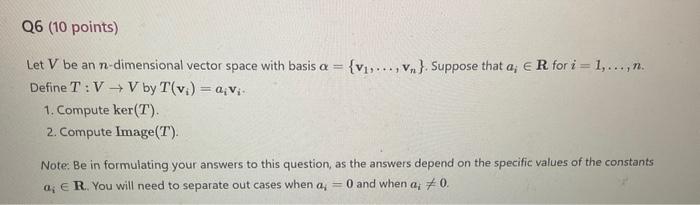 Solved Let V be an n-dimensional vector space with basis | Chegg.com