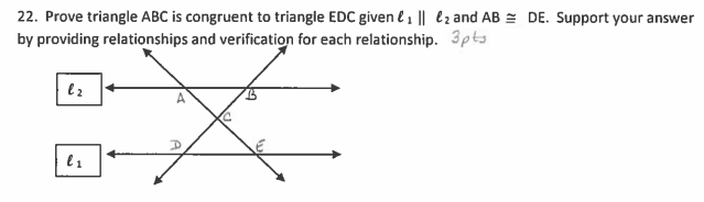 Solved Prove triangle ABC is congruent to triangle EDC given | Chegg.com