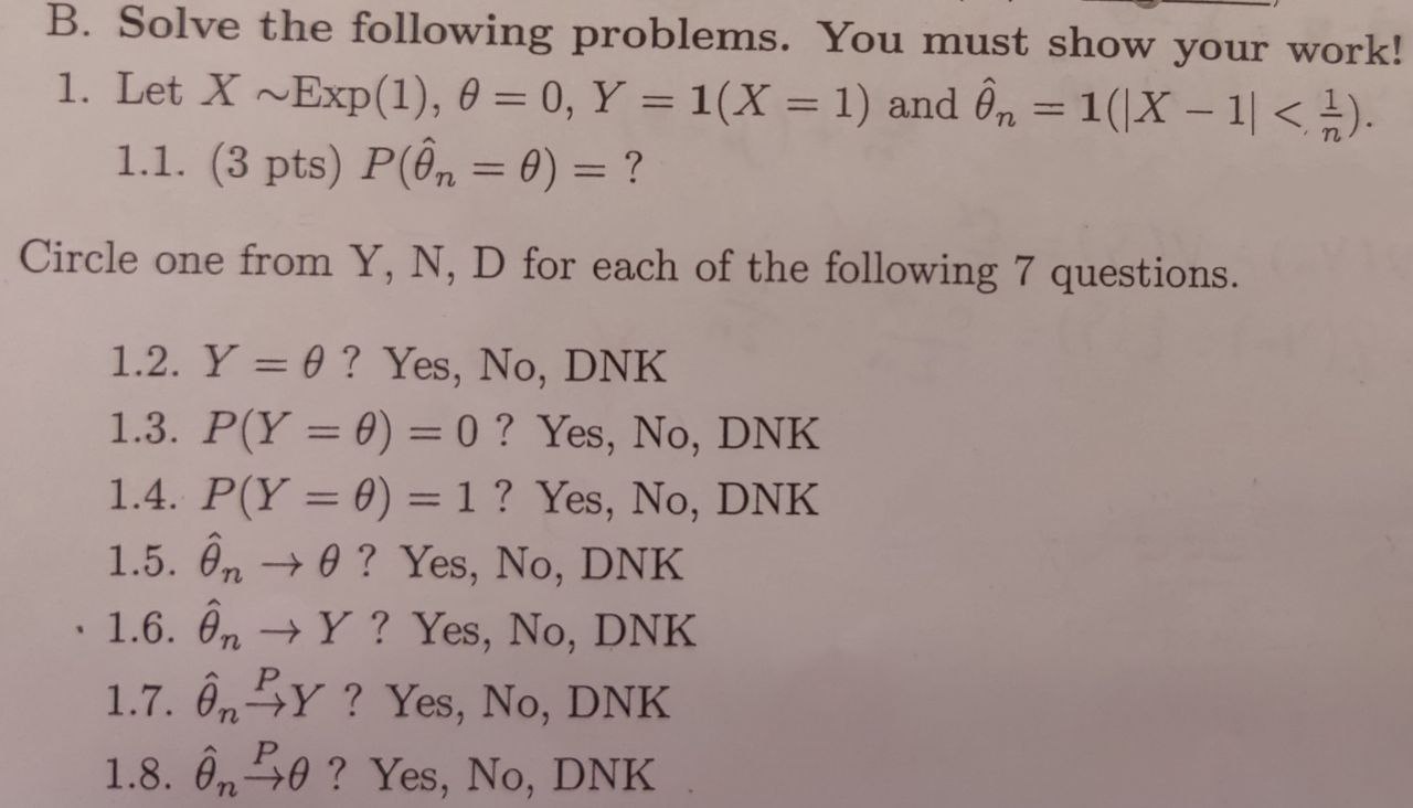 Solved Solve the following problems. Let | Chegg.com
