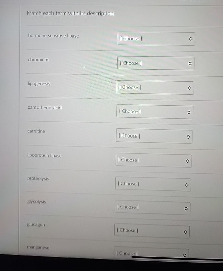 Solved Match each term with its description.hormone | Chegg.com