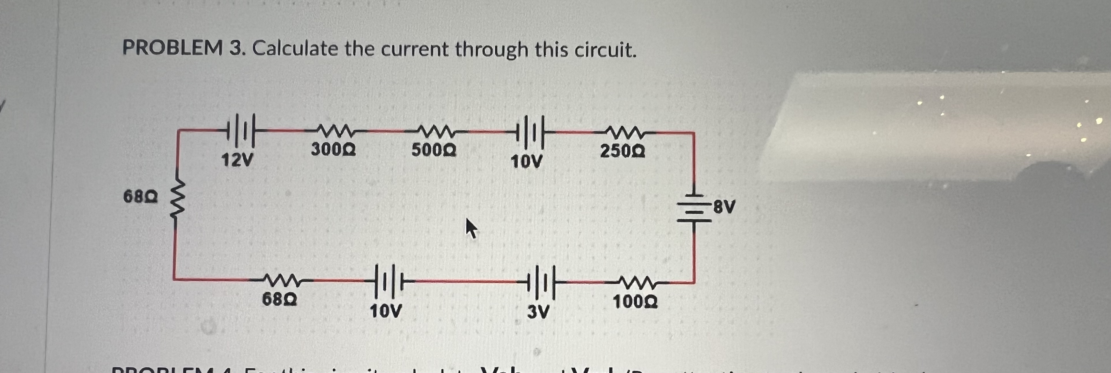 Solved PROBLEM 3. ﻿Calculate the current through this | Chegg.com