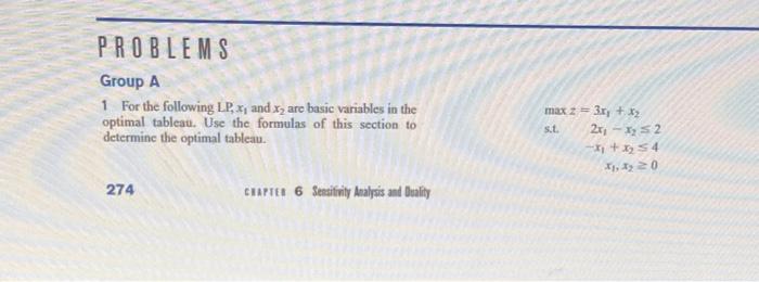 Solved 1 For the following LP, x1 and x2 are basic variables | Chegg.com