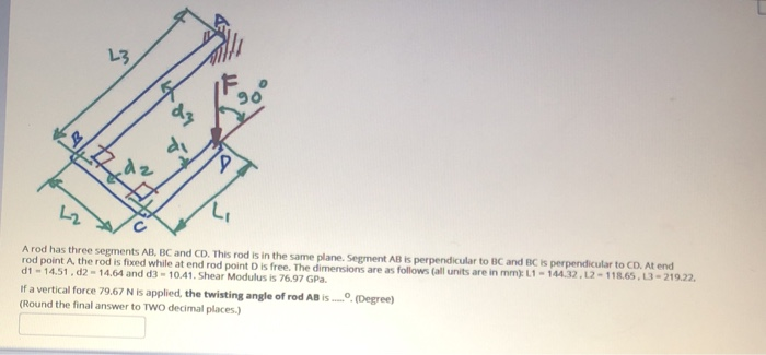 Solved تی 90 be 9 A rod has three segments AB, BC and CD. | Chegg.com