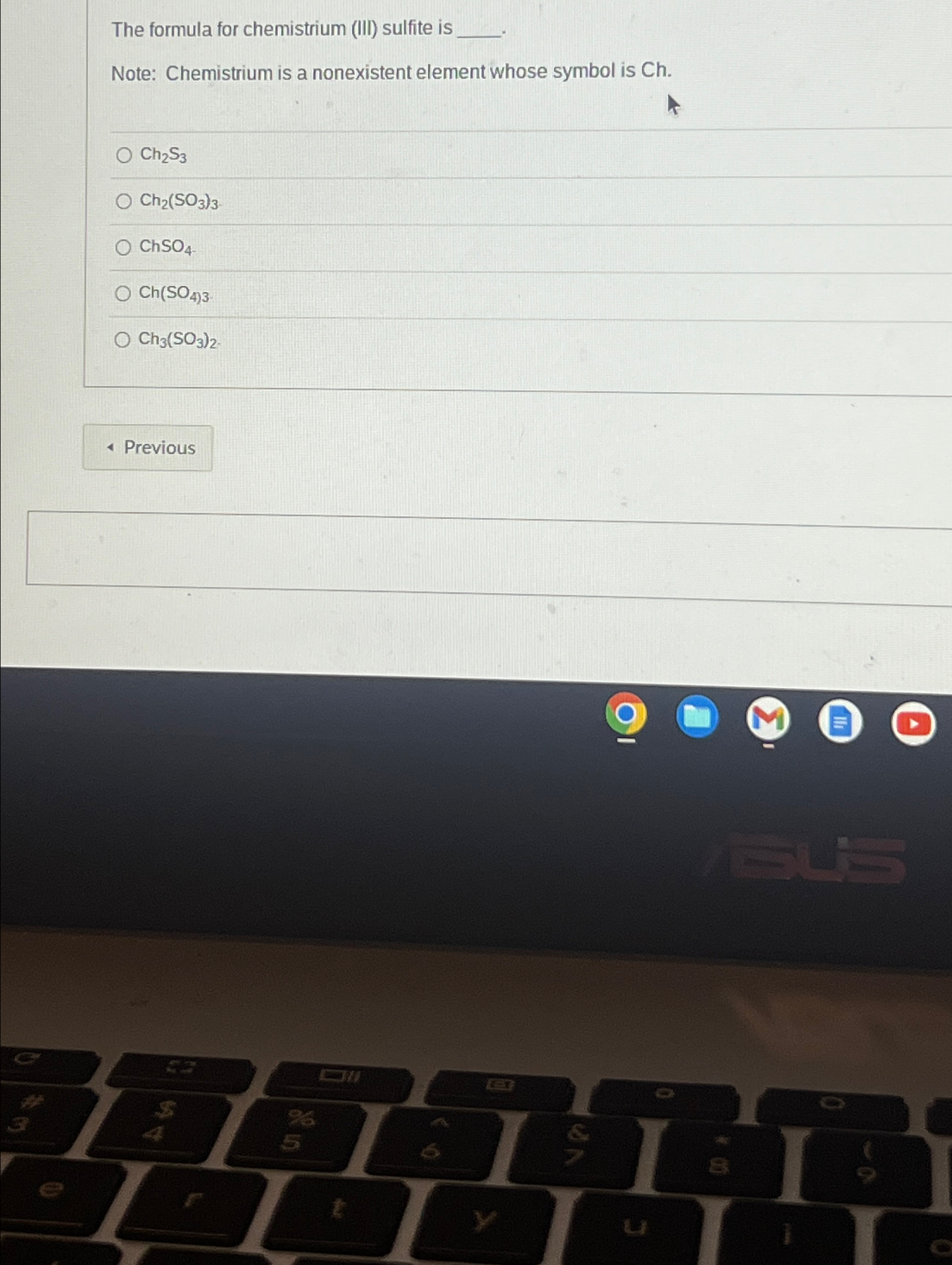 Solved The formula for chemistrium (III) ﻿sulfite isNote: | Chegg.com