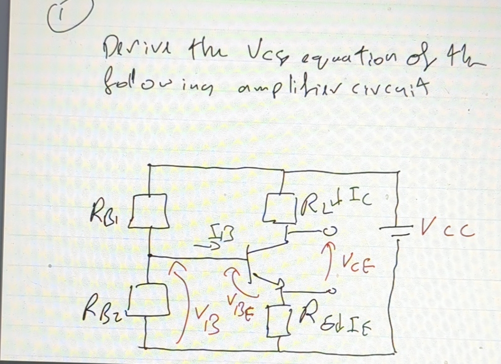 Solved (1)Desive the Vas equation of the following amplifier | Chegg.com